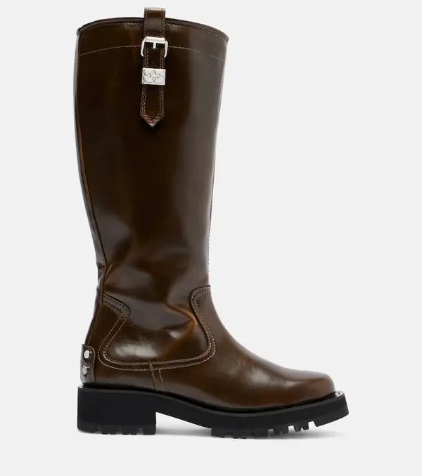 GANNI Studs Knee-high Boots - Brown