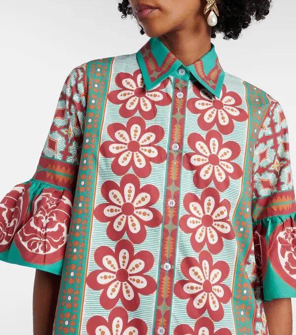 La DoubleJ Choux Printed Cotton Poplin Shirt Dress - Multicoloured