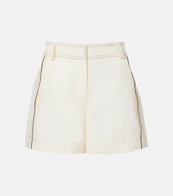 Tory Burch High-rise Linen-blend Shorts