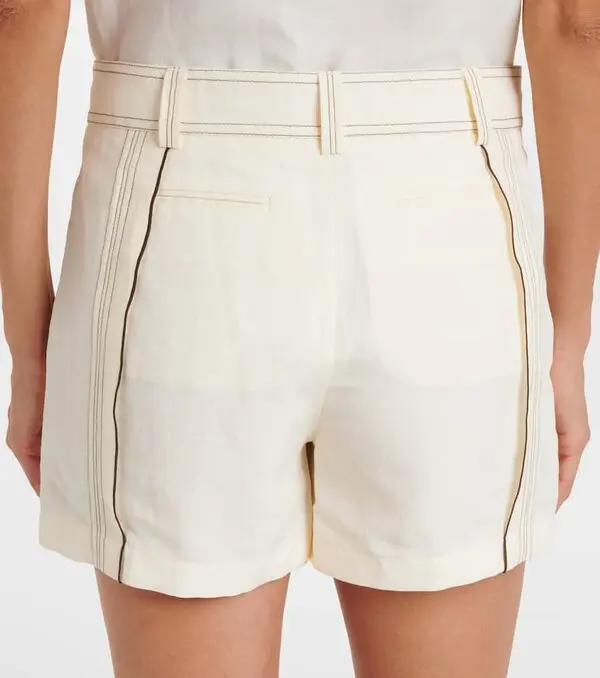 Tory Burch High-rise Linen-blend Shorts