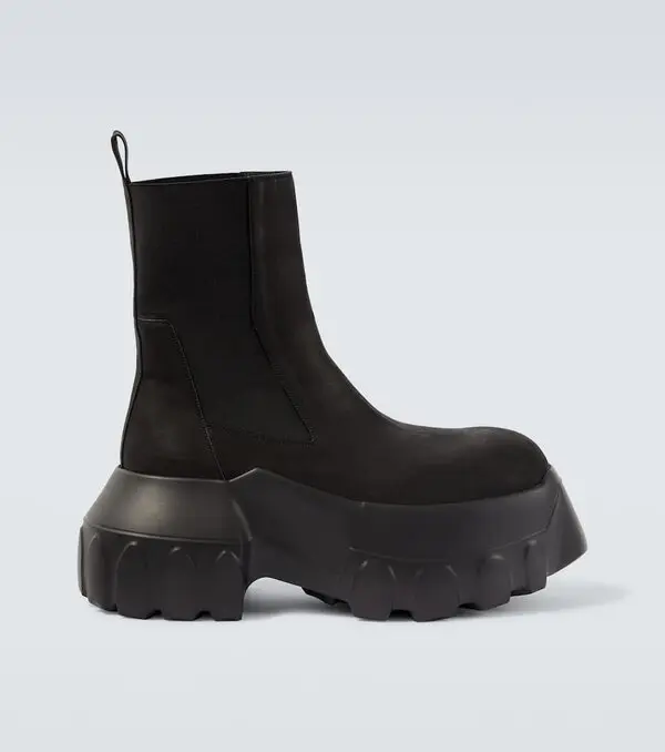 Rick Owens Beatle Mega Tractor Leather Chelsea Boots - Black