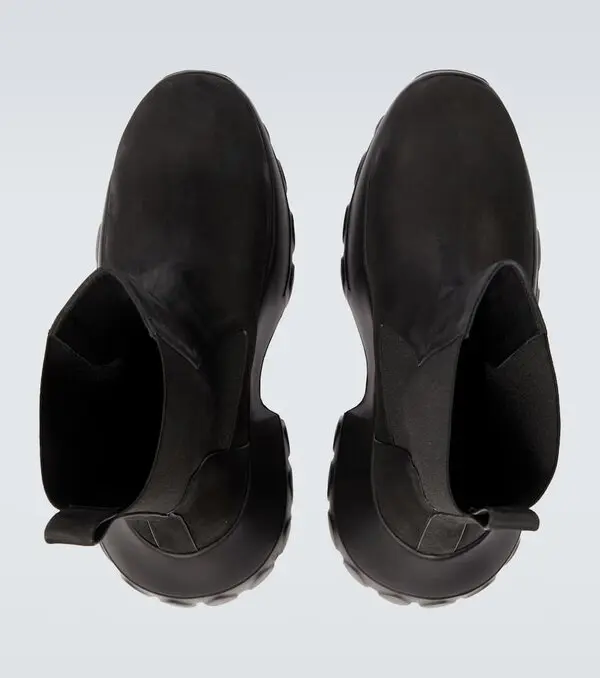 Rick Owens Beatle Mega Tractor Leather Chelsea Boots - Black