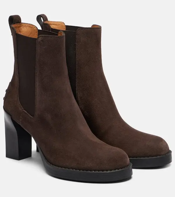 TOD'S 80 Suede Chelsea Boots - Brown