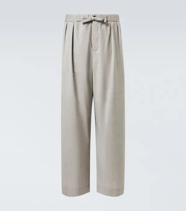 Loewe Wool Wide-leg Trousers - Grey