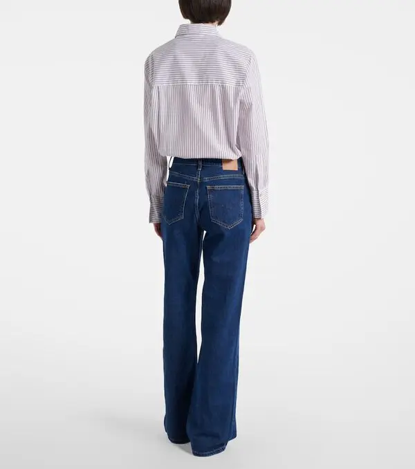 Ag Baggy Mid-rise Wide-leg Jeans - Blue