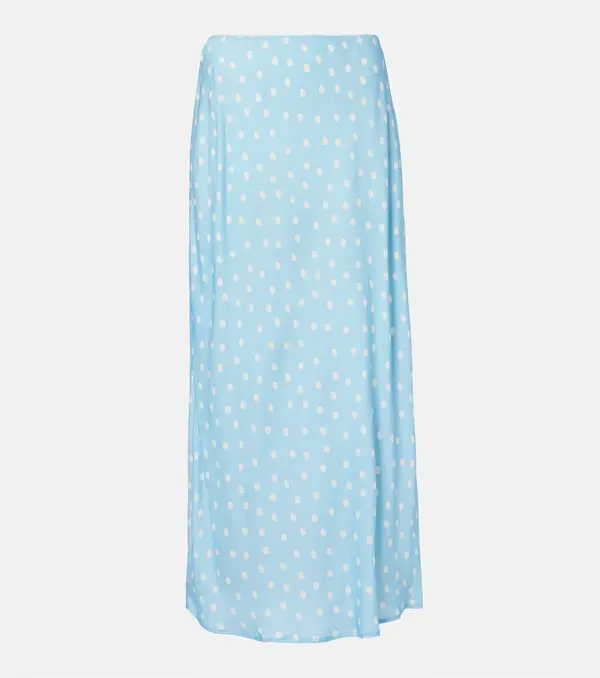 Rixo Ardith Polka-dot Midi Skirt - Blue