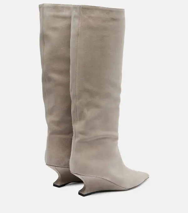 Paris Texas Nina 50 Suede Knee-high Boots - Grey