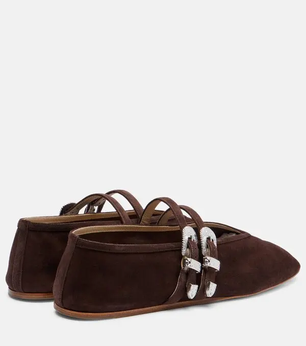 Le Monde Beryl Claudia Suede Ballet Flats - Brown