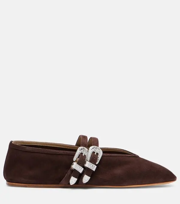 Le Monde Beryl Claudia Suede Ballet Flats - Brown