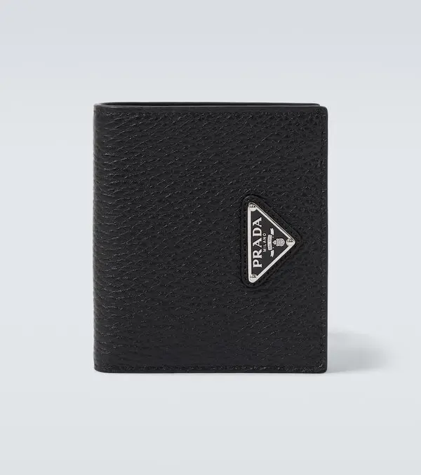 Prada Logo Leather Wallet - Black