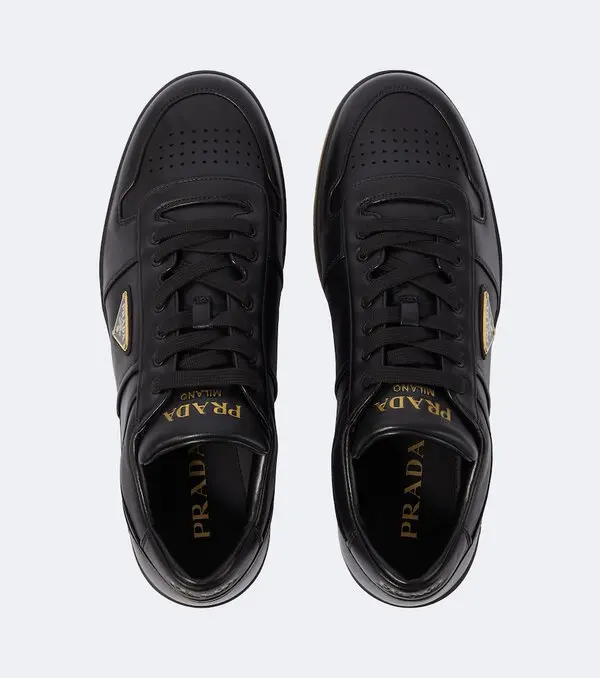 Prada Downtown Leather Sneakers - Black