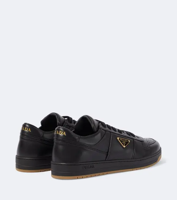 Prada Downtown Leather Sneakers - Black