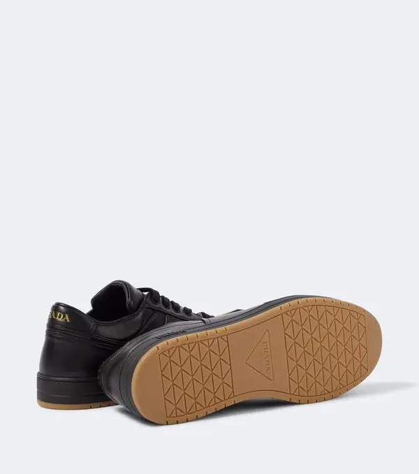 Prada Downtown Leather Sneakers - Black