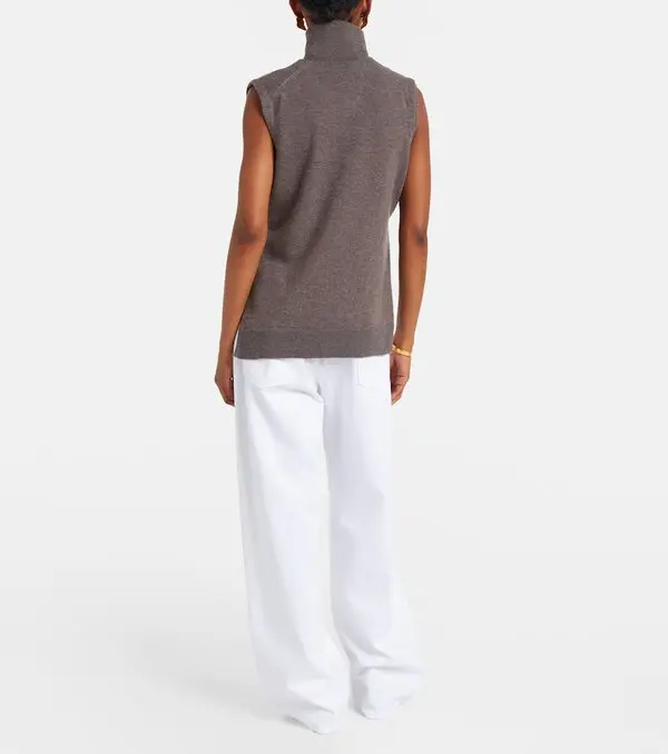 RÓHE Layered Wool And Cashmere-blend Top - Brown