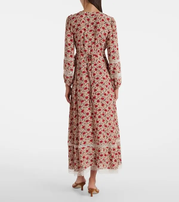 Rixo Floral Printed Midi Dress