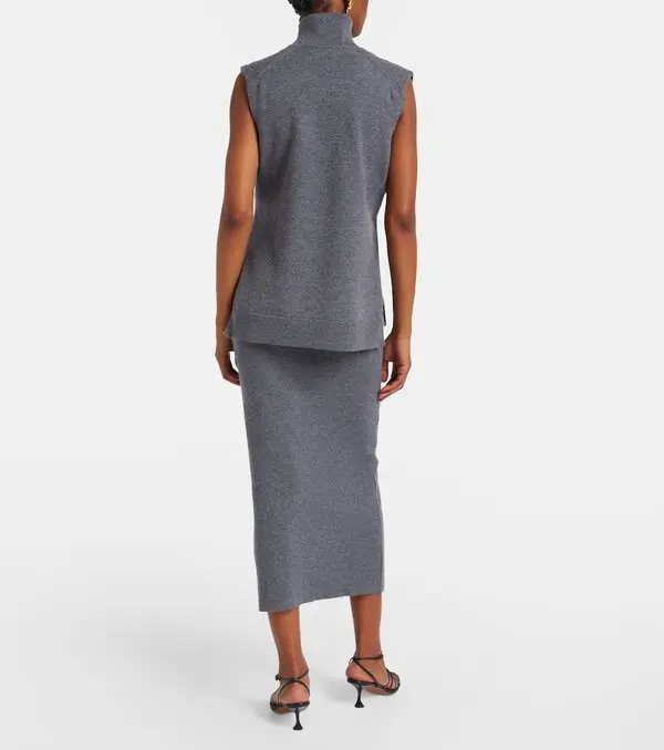 RÓHE Layered Wool And Cashmere-blend Midi Dress - Grey