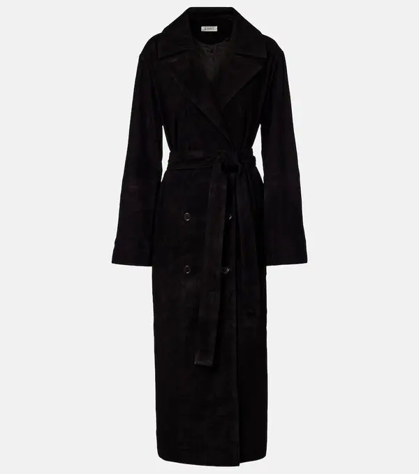 RÓHE Suede Wrap Coat - Black