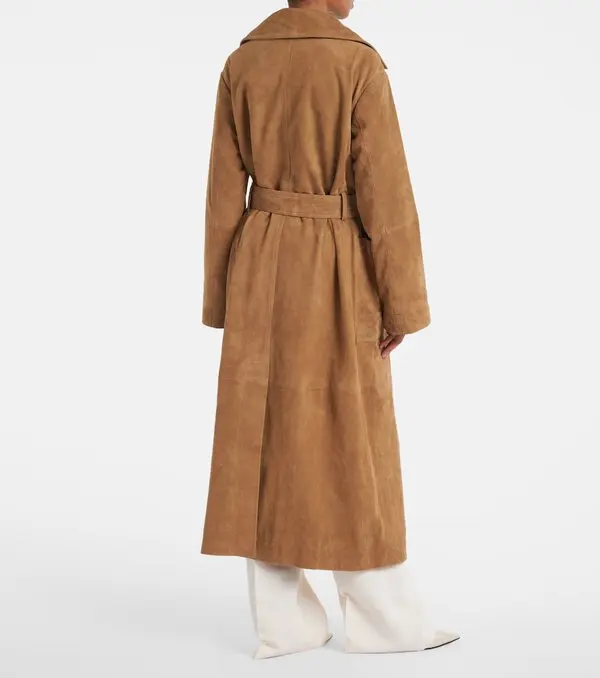RÓHE Suede Wrap Coat - Brown