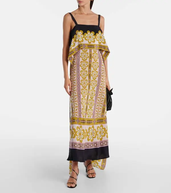 La DoubleJ Printed Silk Crêpe De Chine Maxi Dress