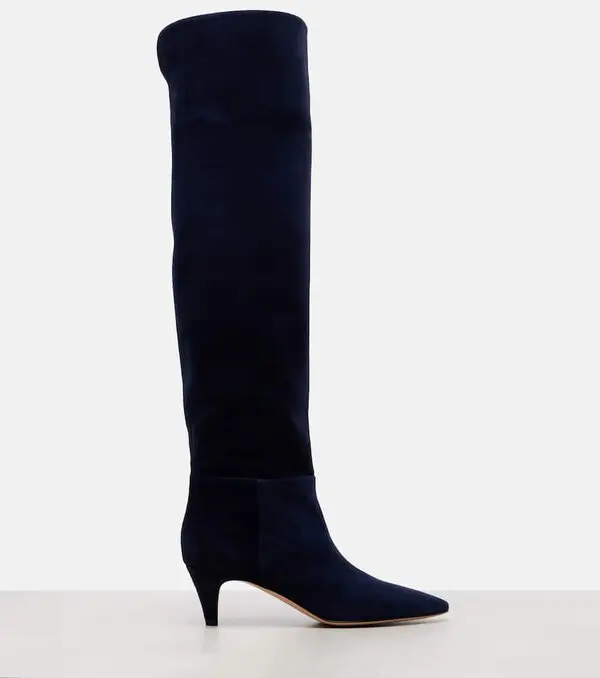 GIANVITO ROSSI Elise Suede Knee-high Boots - Blue