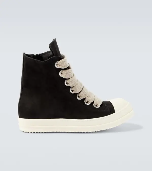 Rick Owens Jumbolace Suede High Top Sneakers