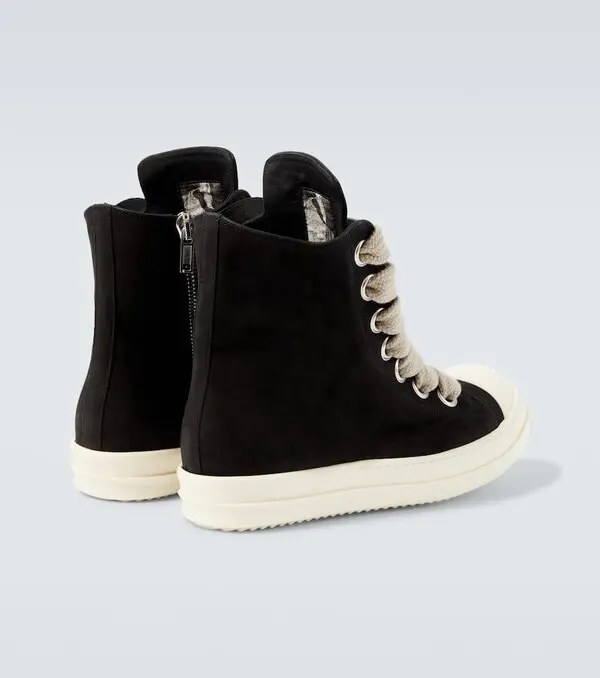 Rick Owens Jumbolace Suede High Top Sneakers
