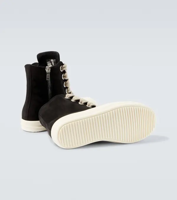 Rick Owens Jumbolace Suede High Top Sneakers