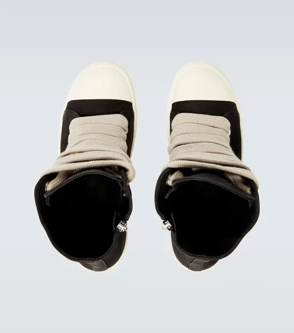 Rick Owens Jumbolace Suede High Top Sneakers