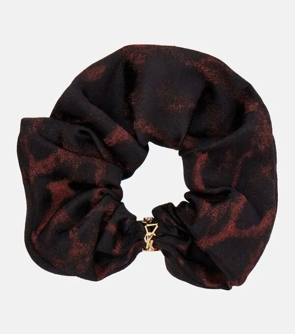 Saint Laurent Printed Silk And Cashmere Scrunchie - Multicoloured
