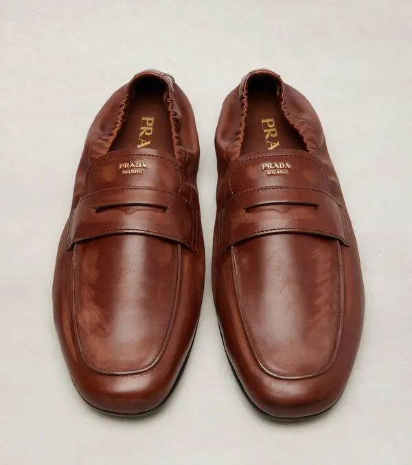 Prada Leather Penny Loafers