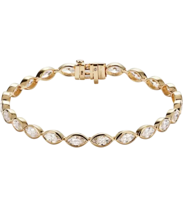 Shay Jewelry 18kt Yellow Tennis Bracelet With Marquise Diamonds - Gold