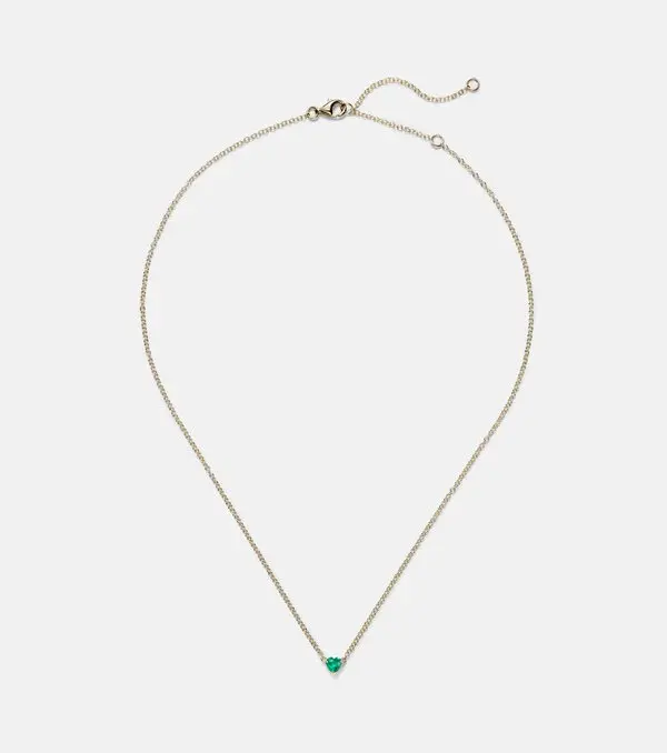 Shay Jewelry Baby Heart Emerald Necklace - Gold