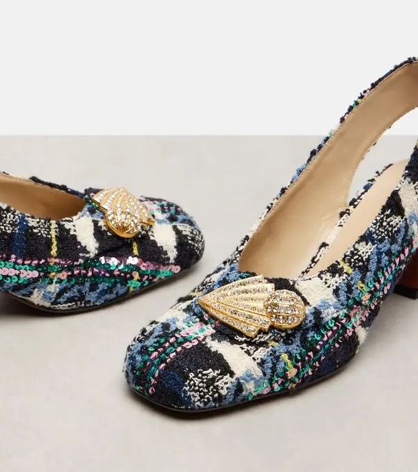 Valentino Garavani Adamantine 60 Tweed Slingback Pumps - Multicoloured