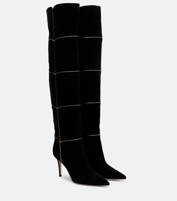 GIANVITO ROSSI Cuissard 85 Suede Knee-high Boots - Black