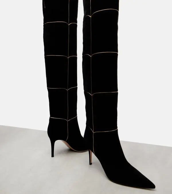 GIANVITO ROSSI Cuissard 85 Suede Knee-high Boots