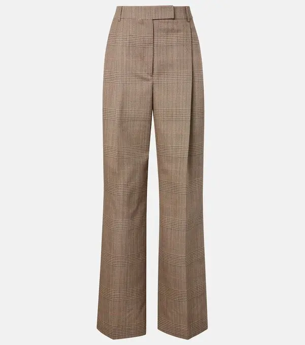 RÓHE Checked Virgin Wool Straight Pants