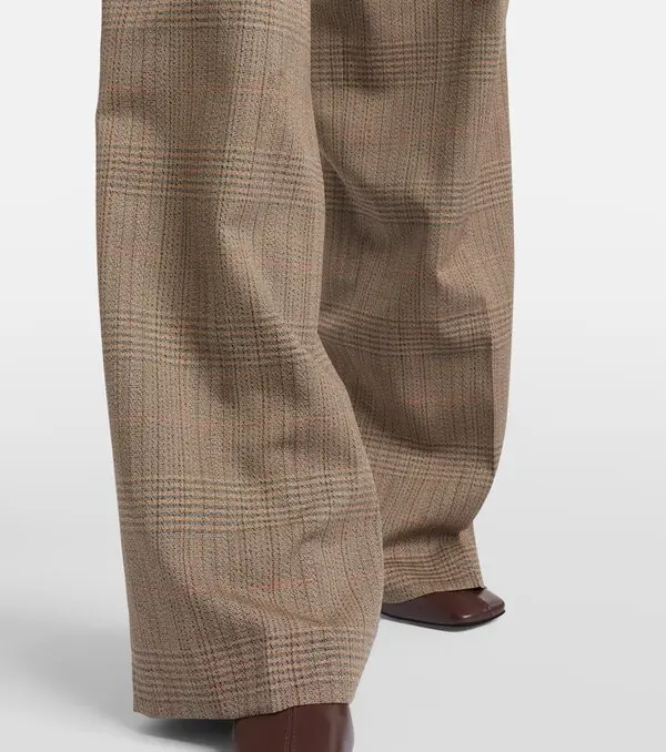 RÓHE Checked Virgin Wool Straight Pants