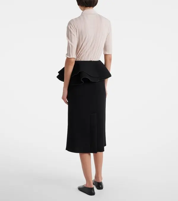 Plan C Ruffled Midi Skirt