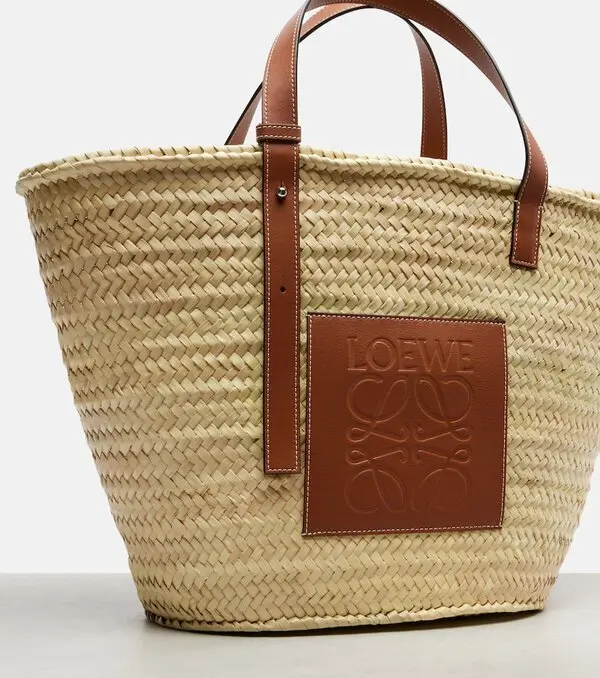 Loewe Anagram Large Leather-trimmed Basket Bag