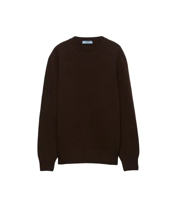 Prada Wool And Cashmere Crew-neck Sweater - Brown