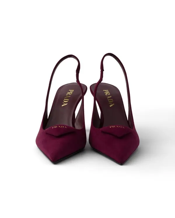 Prada Suede Slingback Pumps - Red