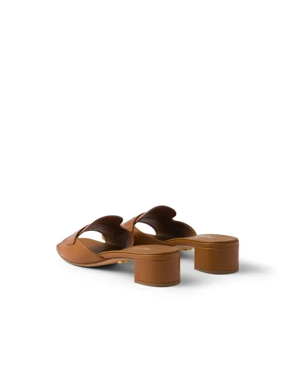 Prada Leather Sandals - Brown