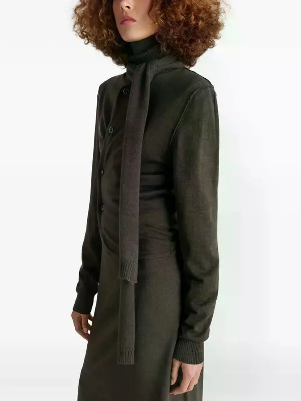 LEMAIRE Tie-neck Button-detail Top