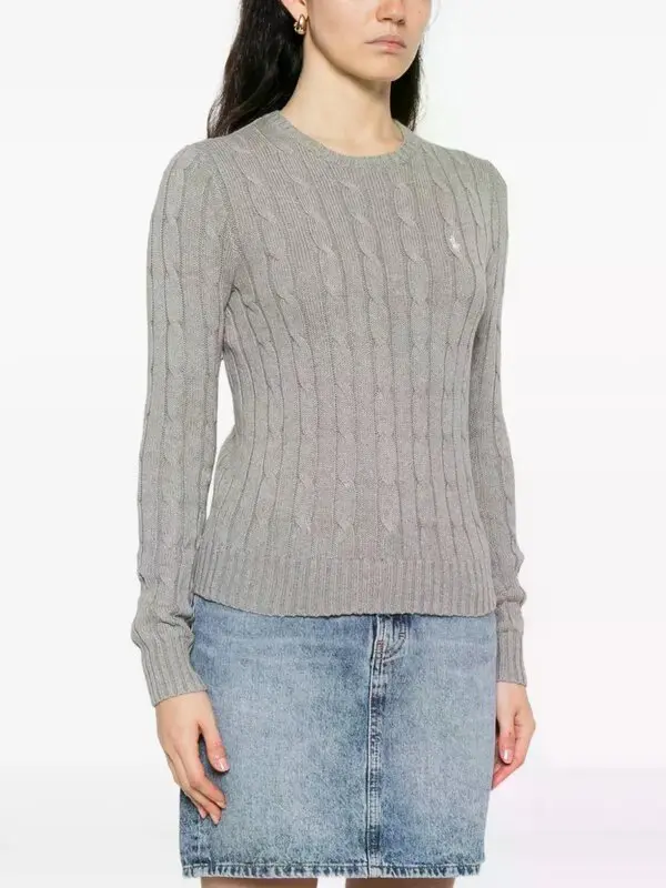Polo Ralph Lauren Cable-knit Crew-neck Sweater - Grey