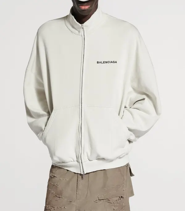 Balenciaga Cotton Logo Zip-up Jacket