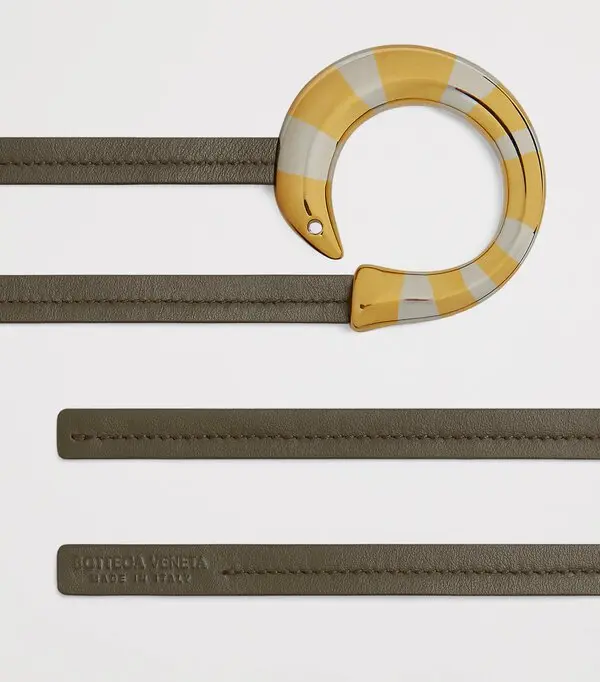 Bottega Veneta Leather Sardine Belt - Green