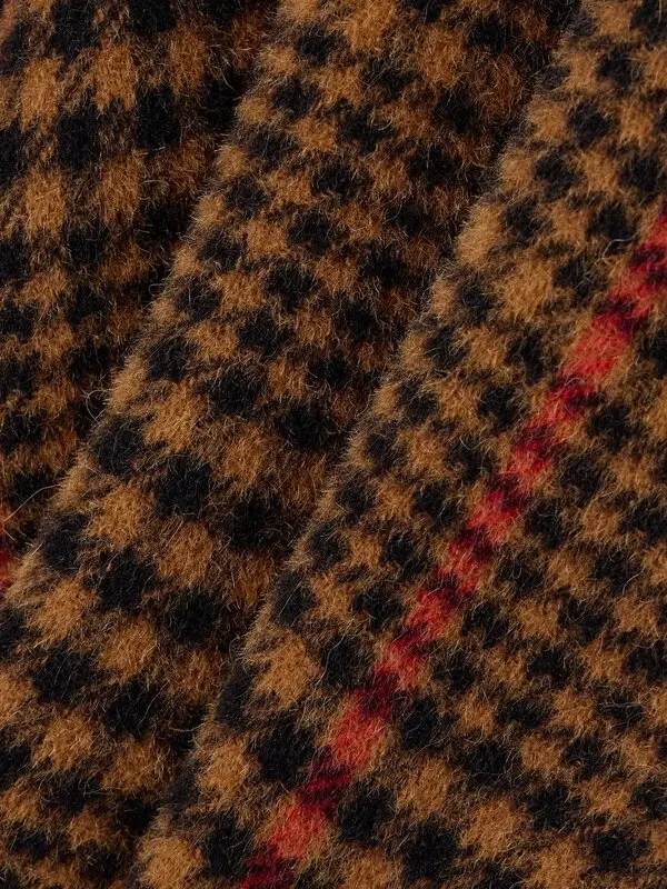 Saint Laurent Checked Wool And Llama-blend Cape