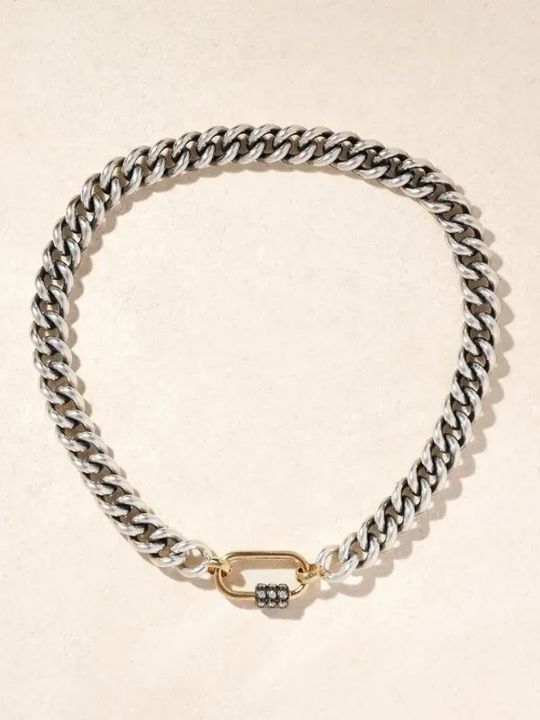 MARLA AARON Consuelo Lock + Mega Curb Chain Necklace - Gold