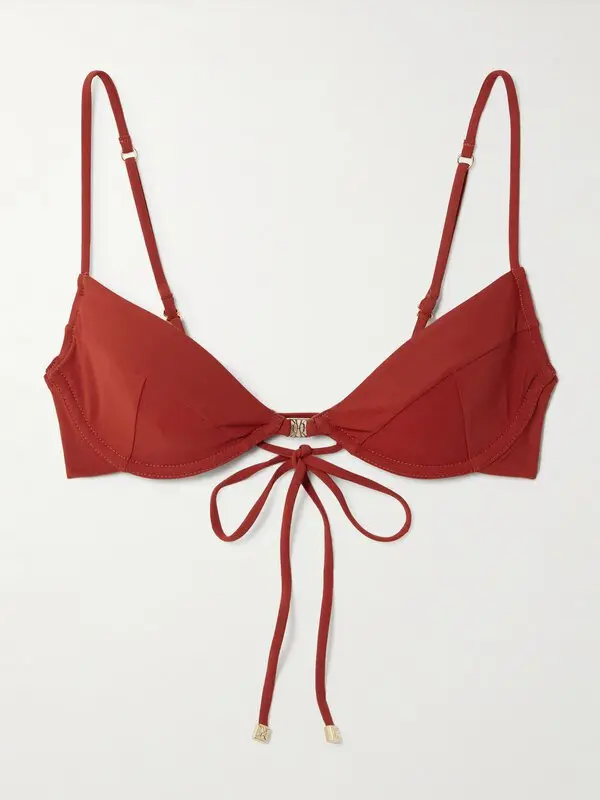 Kiki De Montparnasse Demi Embellished Underwire Bikini Top - Red