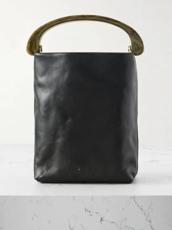 Dries Van Noten Mini Embellished Leather Tote - Black